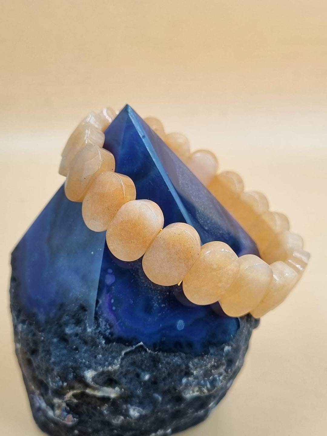 Real Natural Calcite Stone Braceletnatural Stone - Etsy
