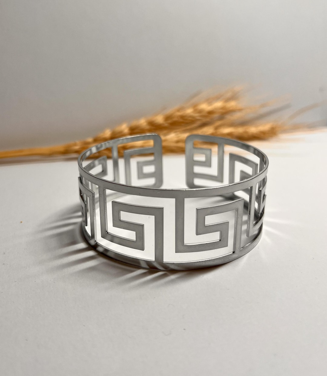 Brass Arm Cuff Bracelet, Greek Key Armband, Upper Arm Jewelry ...
