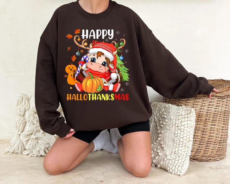 Bundle Happy Hallothanksmas Cow Png, Hallothanksmas Png, Halloween Png ...