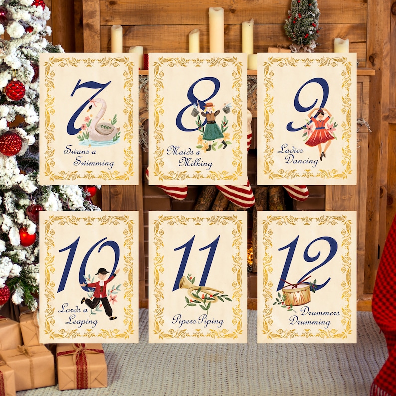 12 Days of Christmas Cards, Twelve Days of Christmas Tags, 12 Days of ...