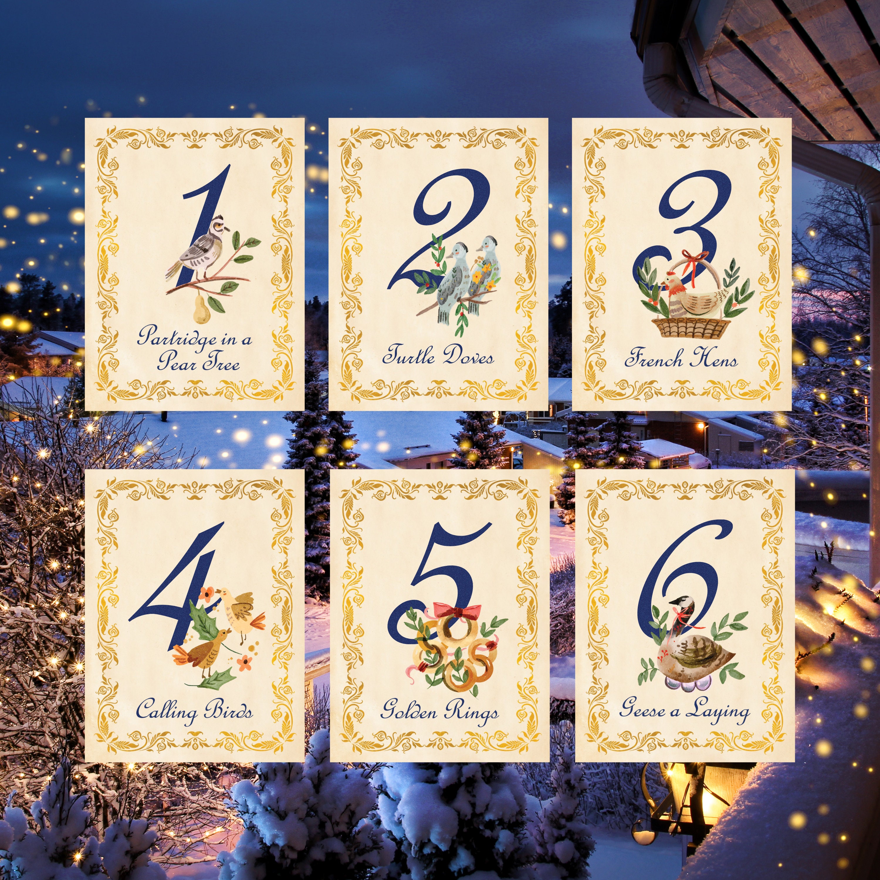 12 Days of Christmas Cards, Twelve Days of Christmas Tags, 12 Days of ...