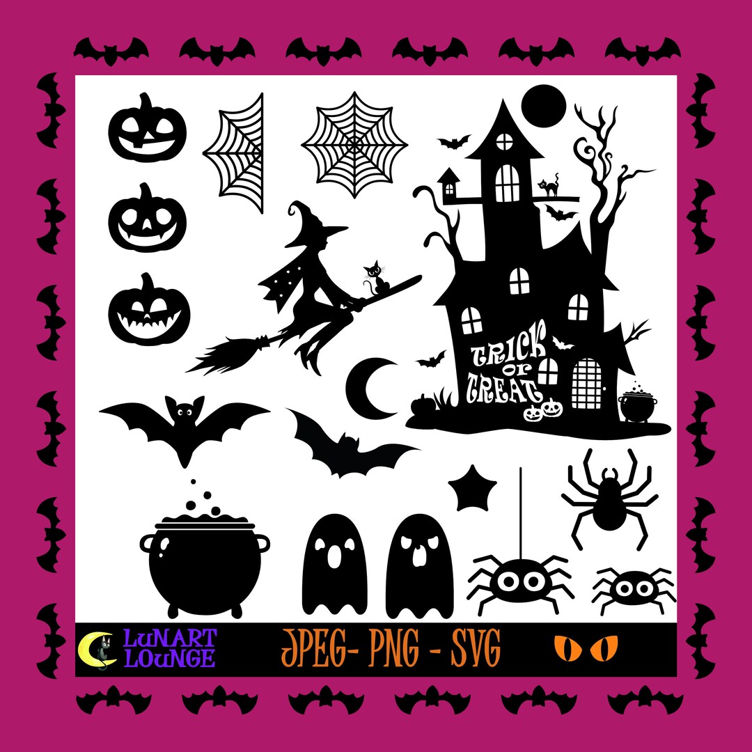 Halloween SVG Bundles, Witch, Halloween Spooky House, Spiders, Spider ...