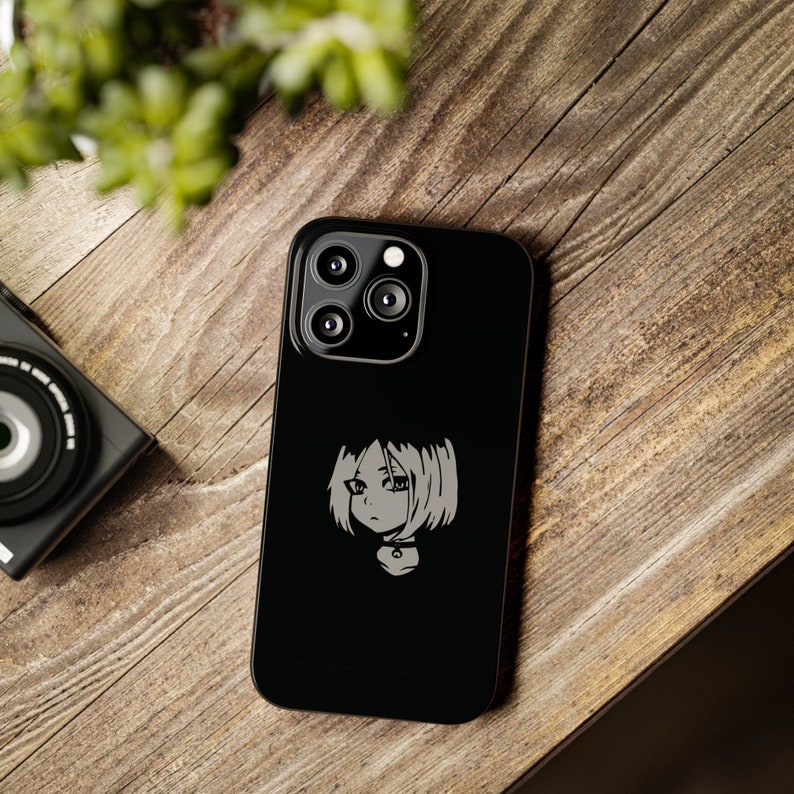 Gothic Anime Girl Phone Case, Black and White Girl Case, Girl iPhone ...