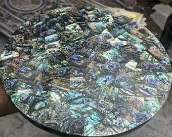 Abalone Shell Marble Coffee Table Top Semi Precious Stones Random ...