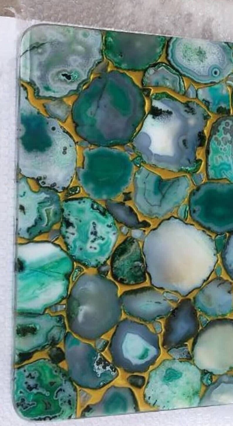 Agate Stone Coffee Center Dining Table Top Handmade Gem Stones Work - Etsy