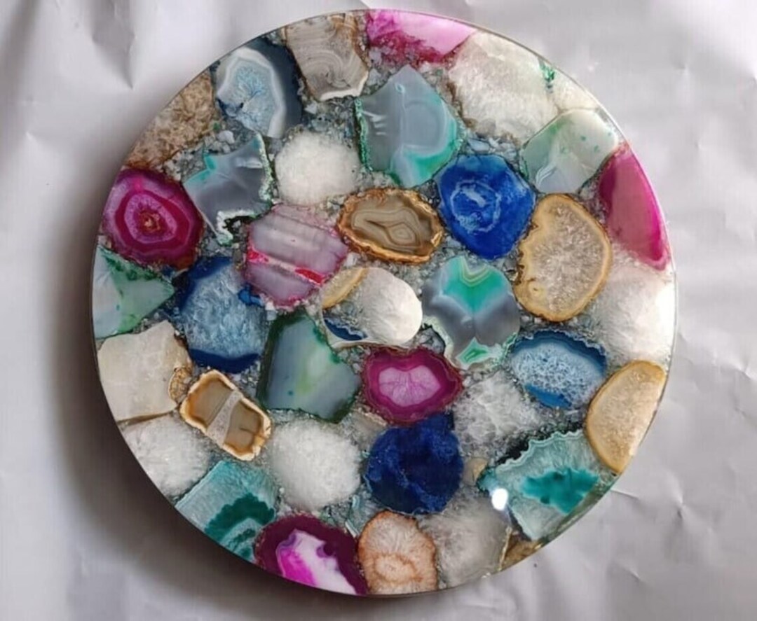 Handmade Mix Agate Stone Tabletop - Unique Home Decor - Agate Stone ...