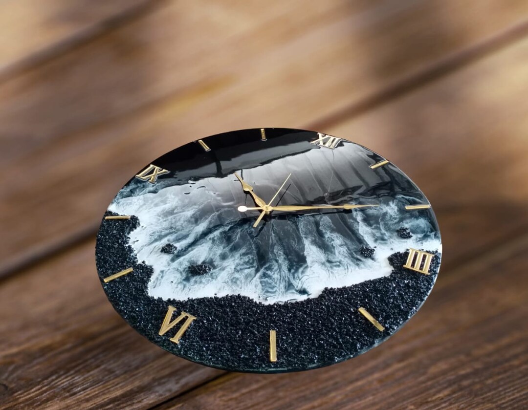 Handcraft Black Epoxy Resin Watch for Wall Hanging - Etsy