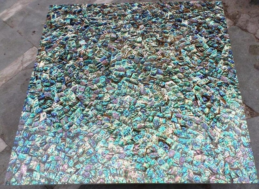 Abalone Shell Marble Coffee Table Top Semi Precious Stones Random ...