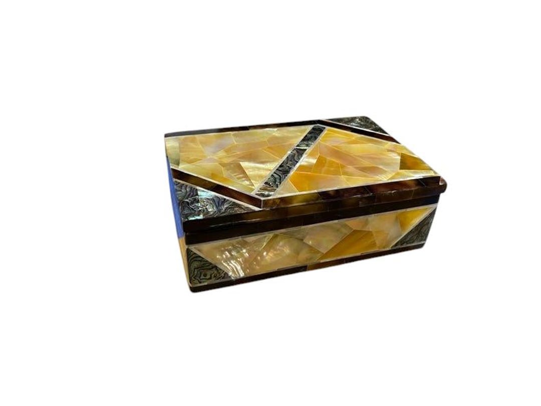 6"x4"x2" Marble Stone Jewelry Storage Box Semi Precious Gemstone ...
