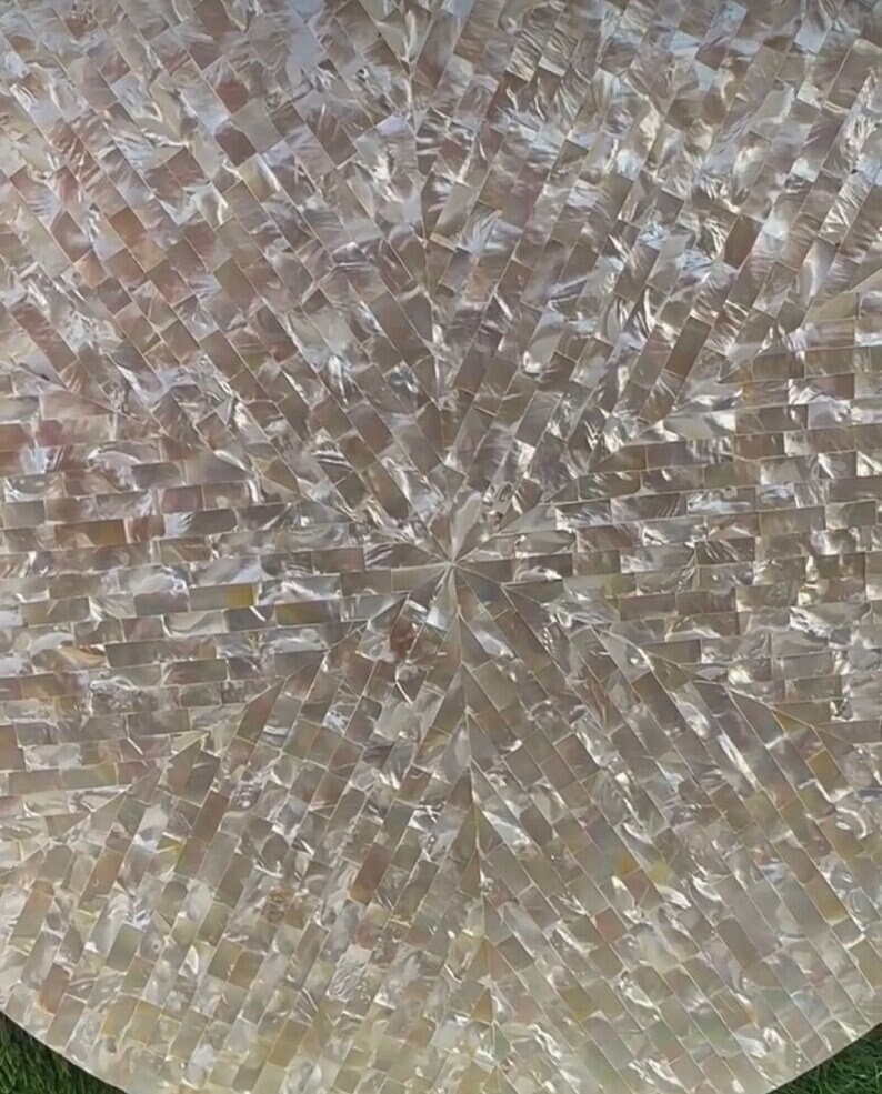 Mother of Pearl Marble Coffee Table Top Semi Precious Stones Random ...