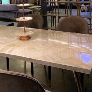 Selenite Dining Table Made in Luxury Selenite Gem Stone Home Office ...