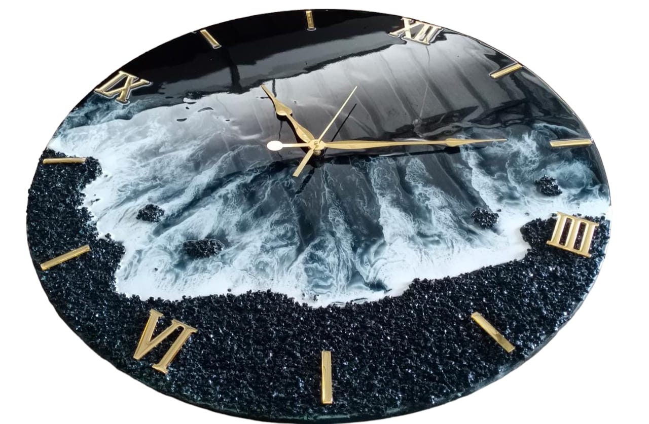 Handcraft Black Epoxy Resin Watch for Wall Hanging - Etsy