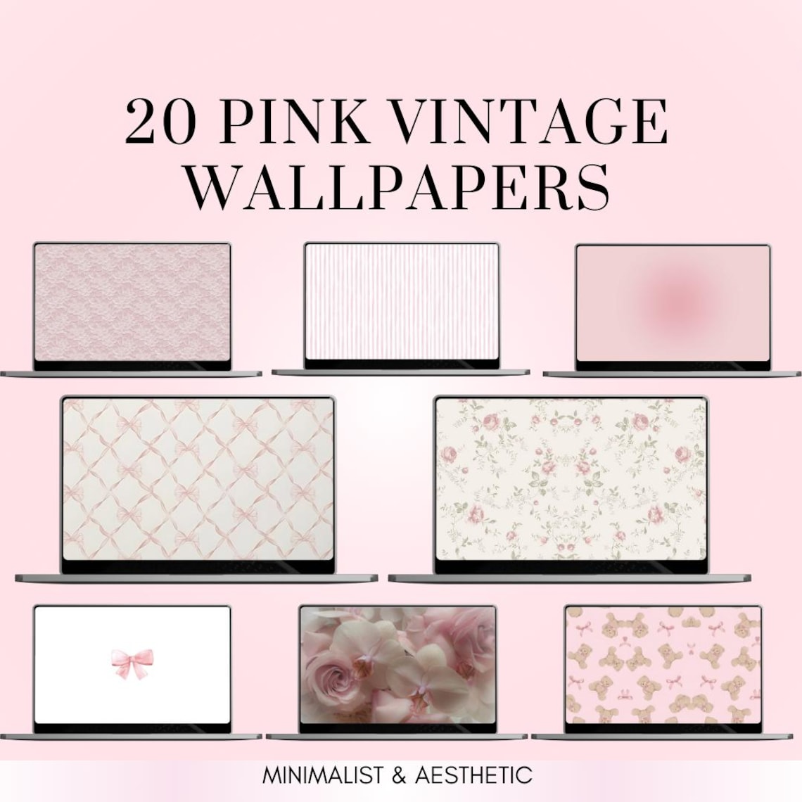 20 Vintage Pink Theme Aesthetic Desktop Wallpaper | Cute & Minimalistic ...
