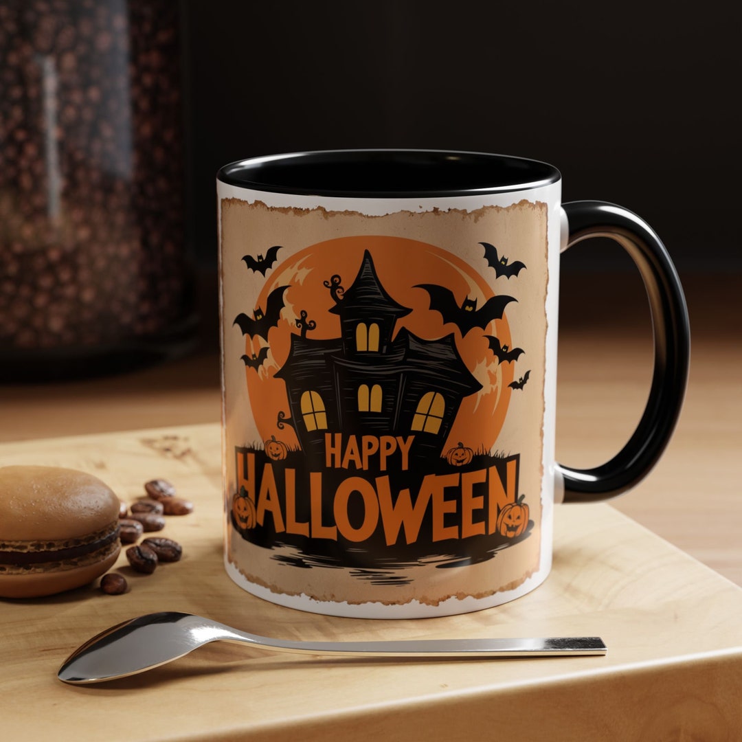 Spooky Haunted House, Halloween Coffee Mug, Spooky Coffee Mug ...
