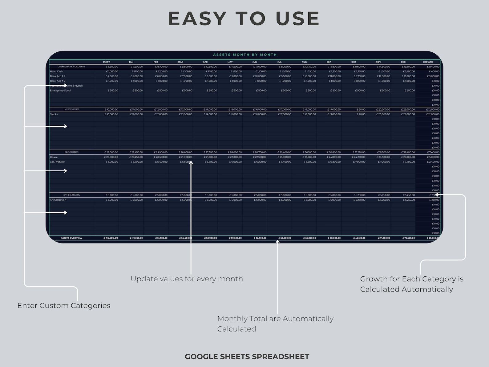 Net Worth Tracker Spreadsheet, Net Worth Calculator, Personal Finance ...