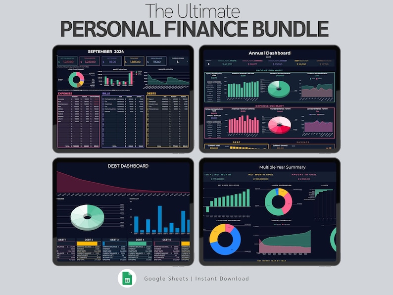 Ultimate Personal Finance Bundle | Annual Budget Spreadsheet Planner ...