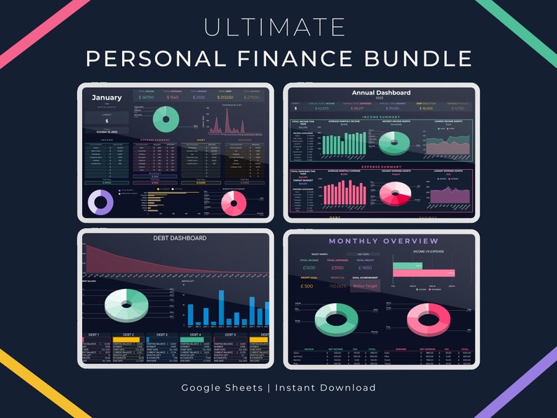 Ultimate Personal Finance Bundle | Annual Budget Spreadsheet Planner ...
