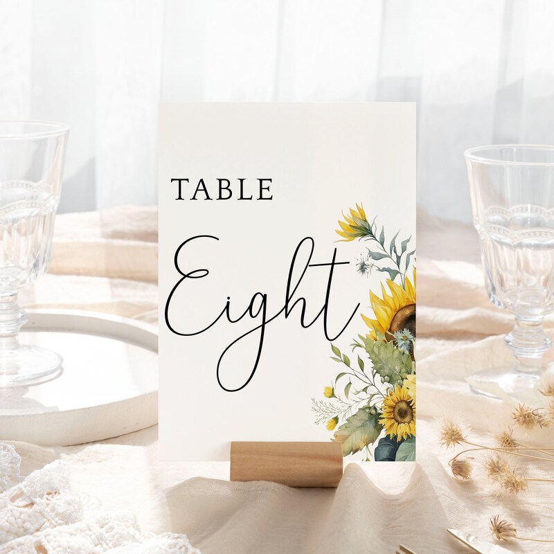 Sunflower Table Numbers - Etsy