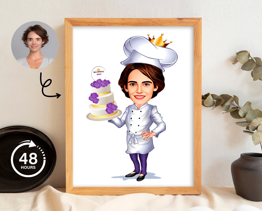 Personalized Birthday Caricature Portrait, Birthday Gift Idea, Custom ...