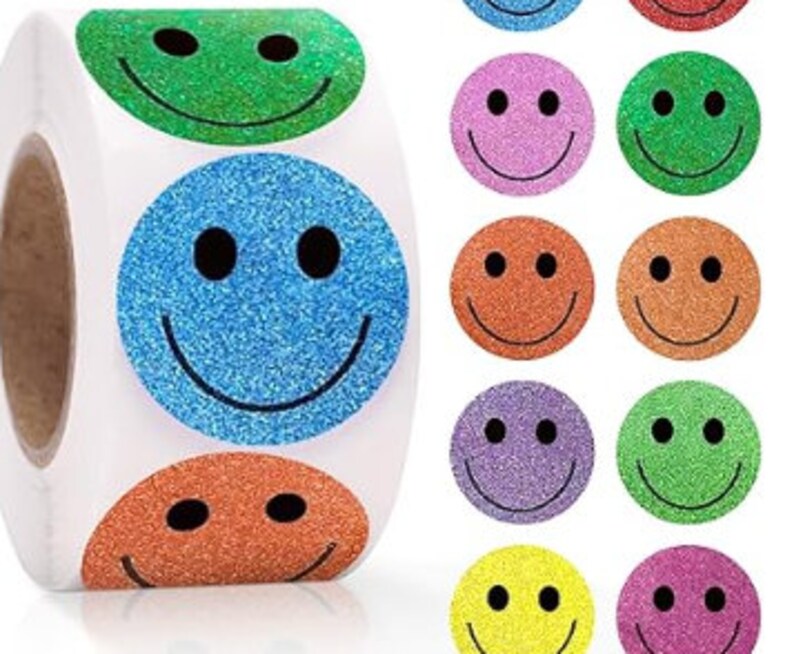 Smiley Face Stickers Happy Face Stickers 1 Inch Small Round Smile ...