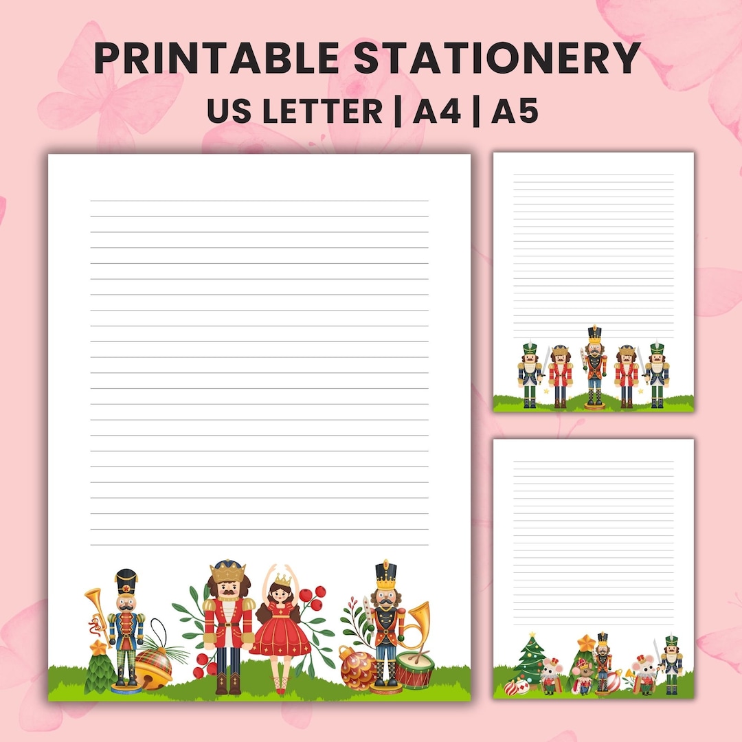 Christmas Nutcracker With Ballerina Printable Stationery Set - Etsy