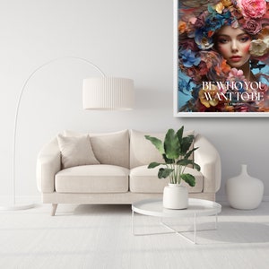 Digital Artwork Download Digital, Beautiful Woman Flowers, Bright ...