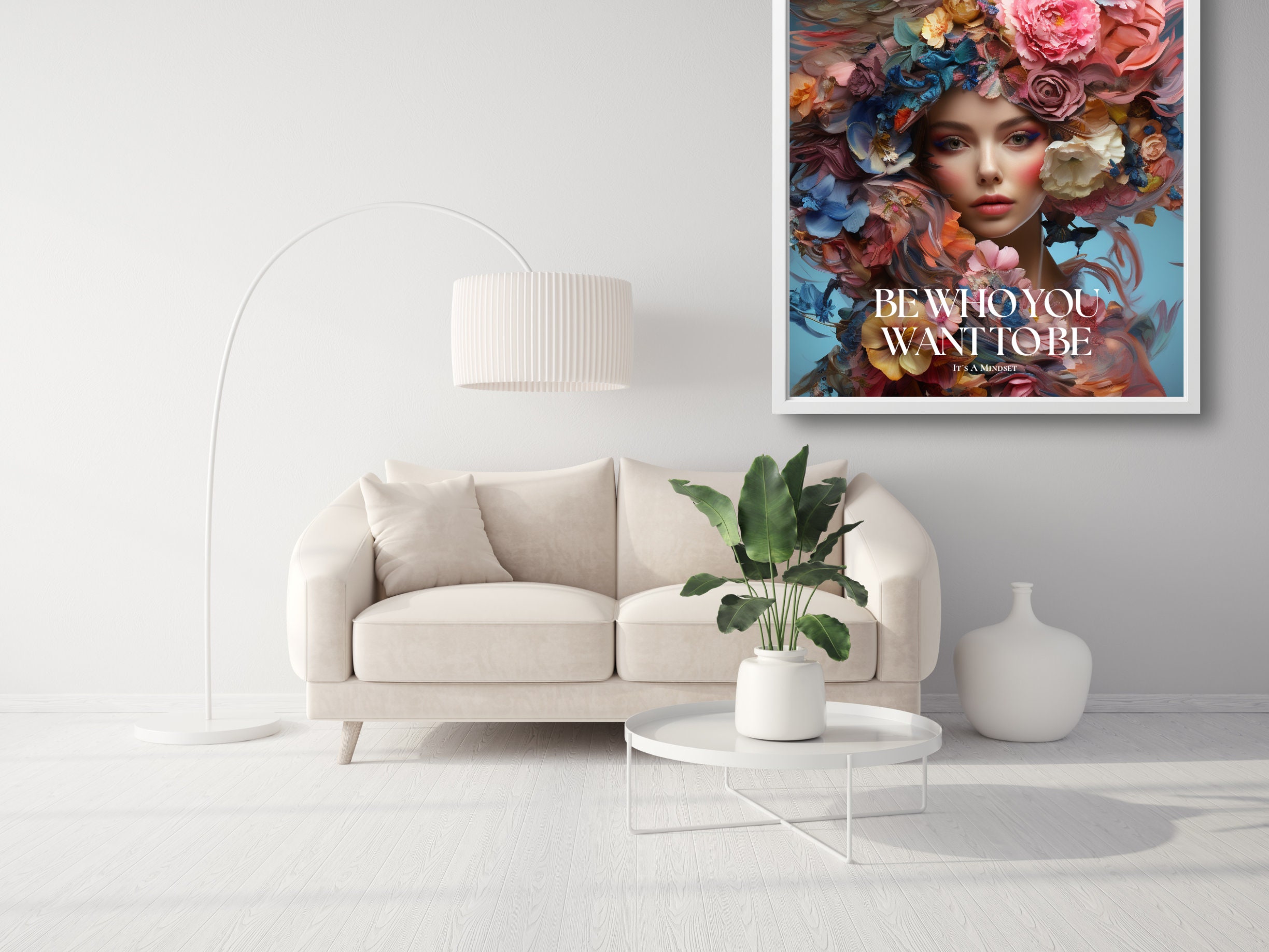 Digital Artwork Download Digital, Beautiful Woman Flowers, Bright ...