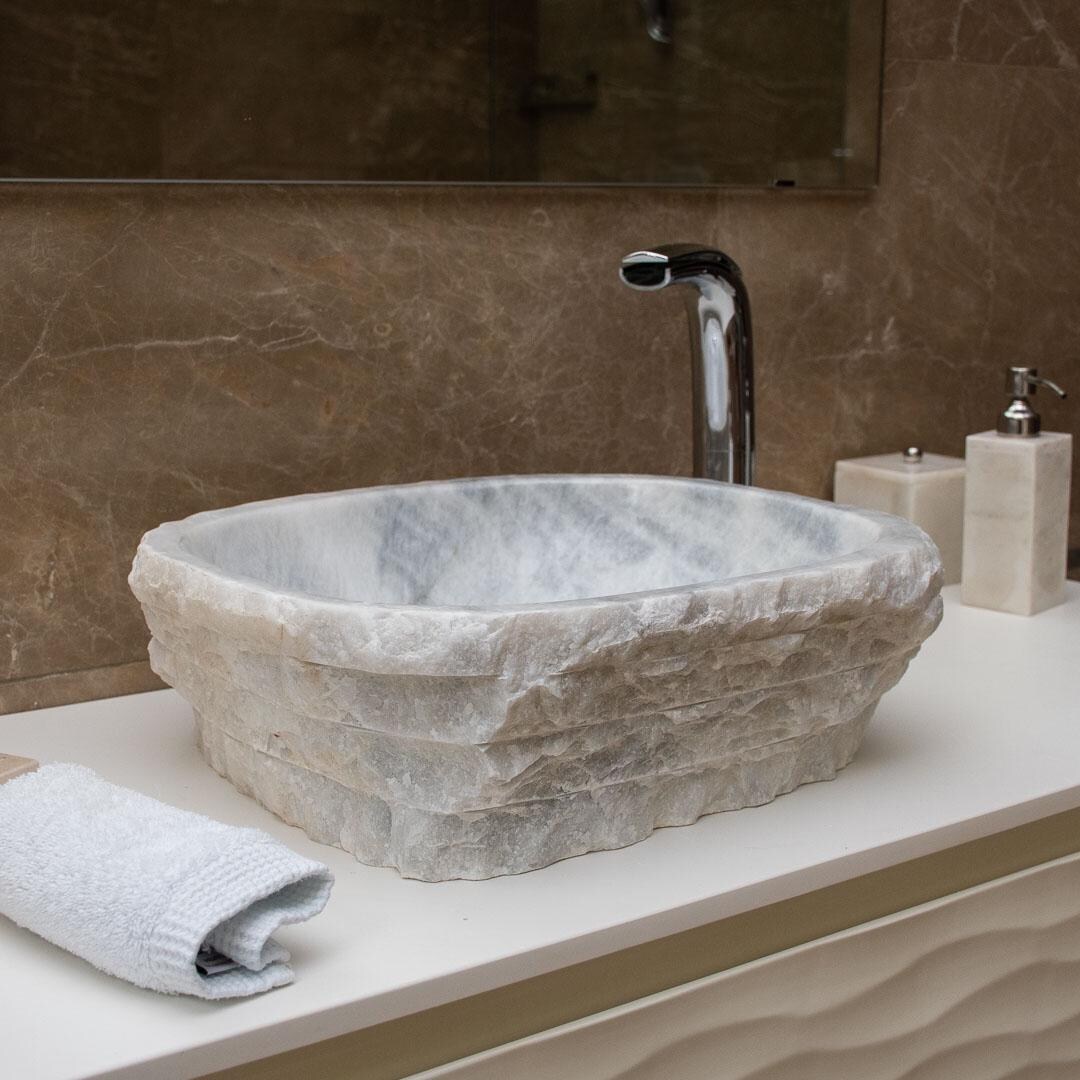 Grey Marble Sink - Marble Sink Basin - Marble Vessel Sink - Grey Stone ...