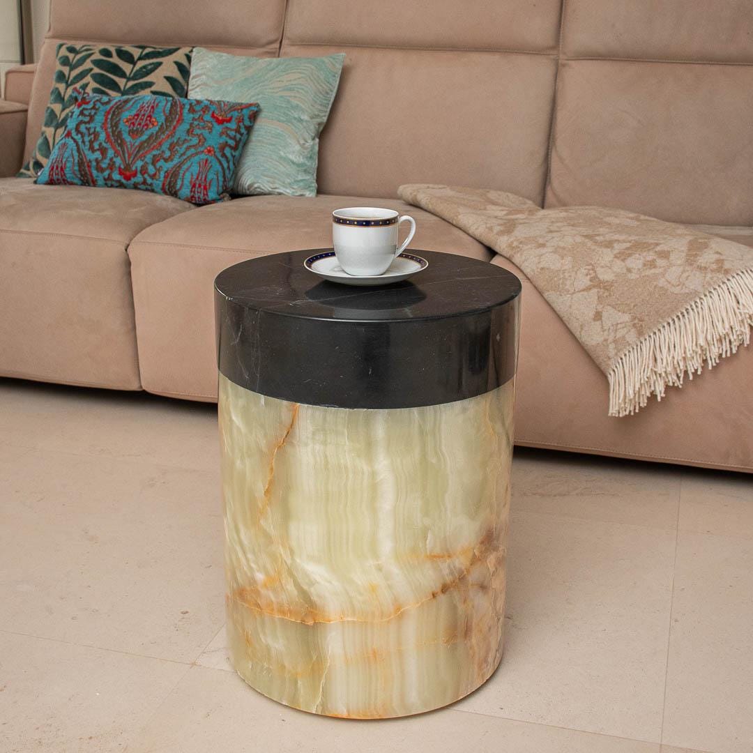Marble Side Table - Stone Coffee Table - Solid Marble Side Table - Onyx ...