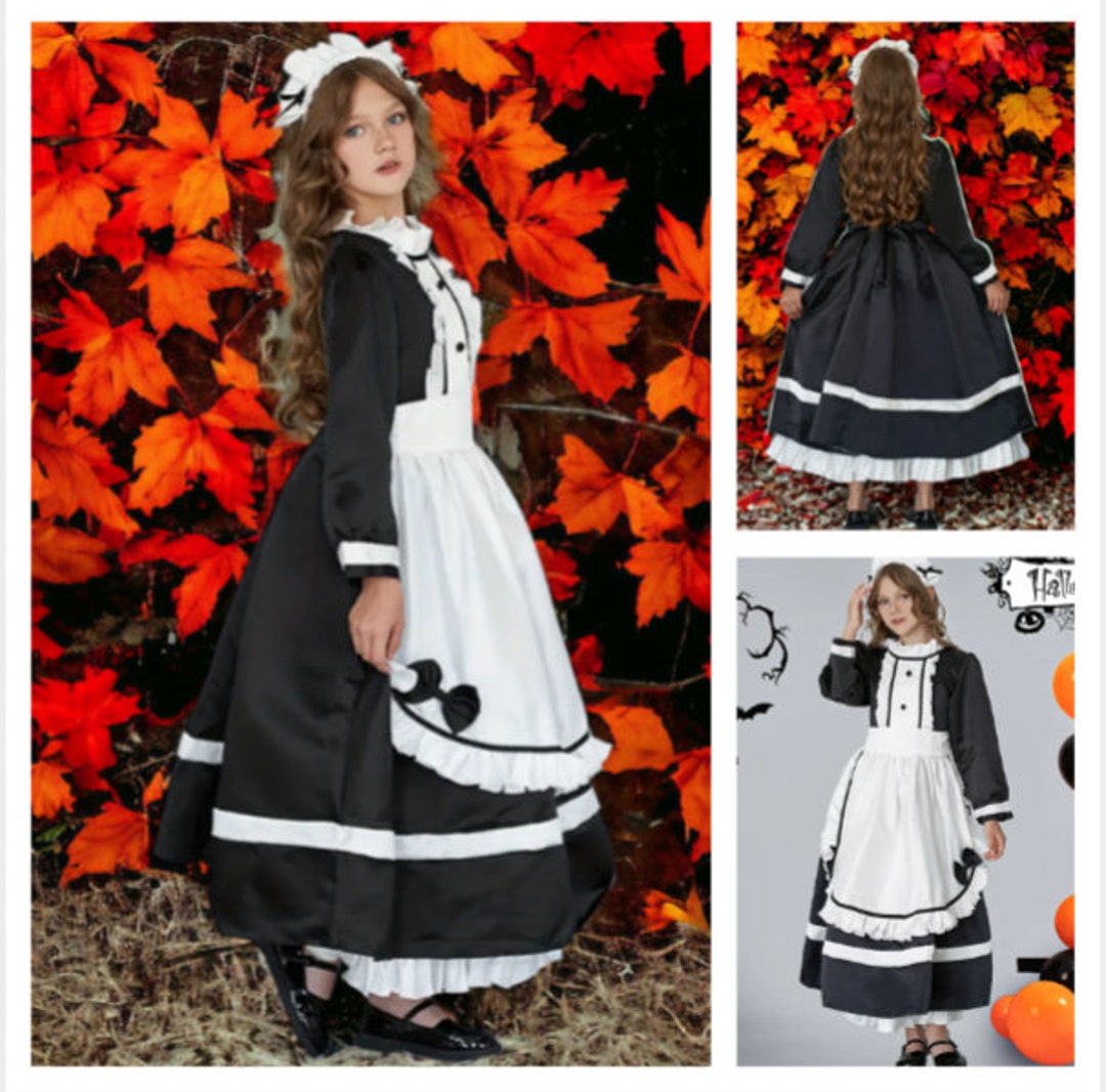 Girl's Anime Maid Cosplay Costume Long Sleeve A-line - Etsy