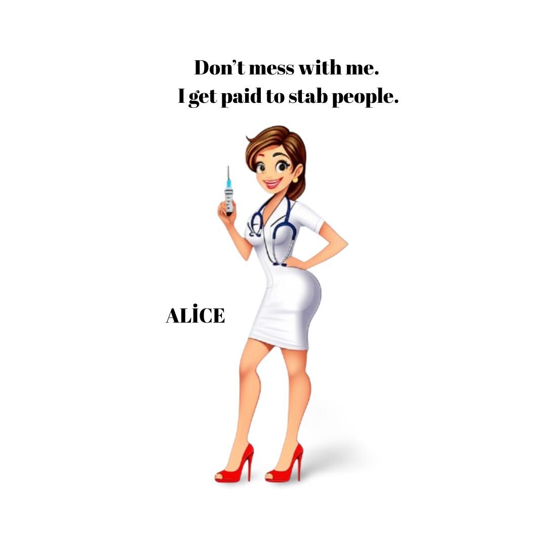 Funny Nurse Cartoon Portrait – Custom Digital Poster – Personalized ...