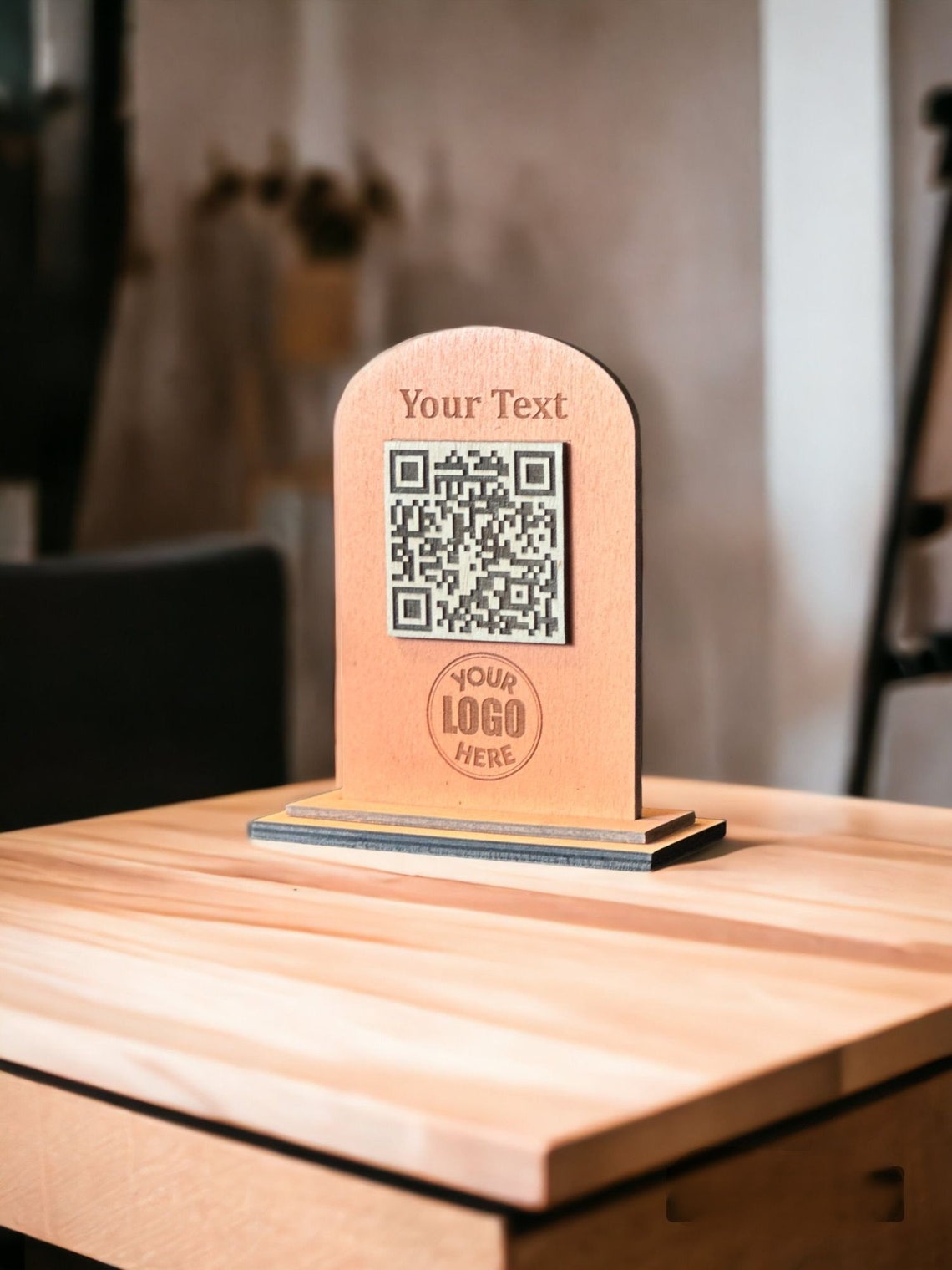 Custom QR Code Table Sign, QR Code Menu, QR Code Menu Sign, Wooden Qr ...