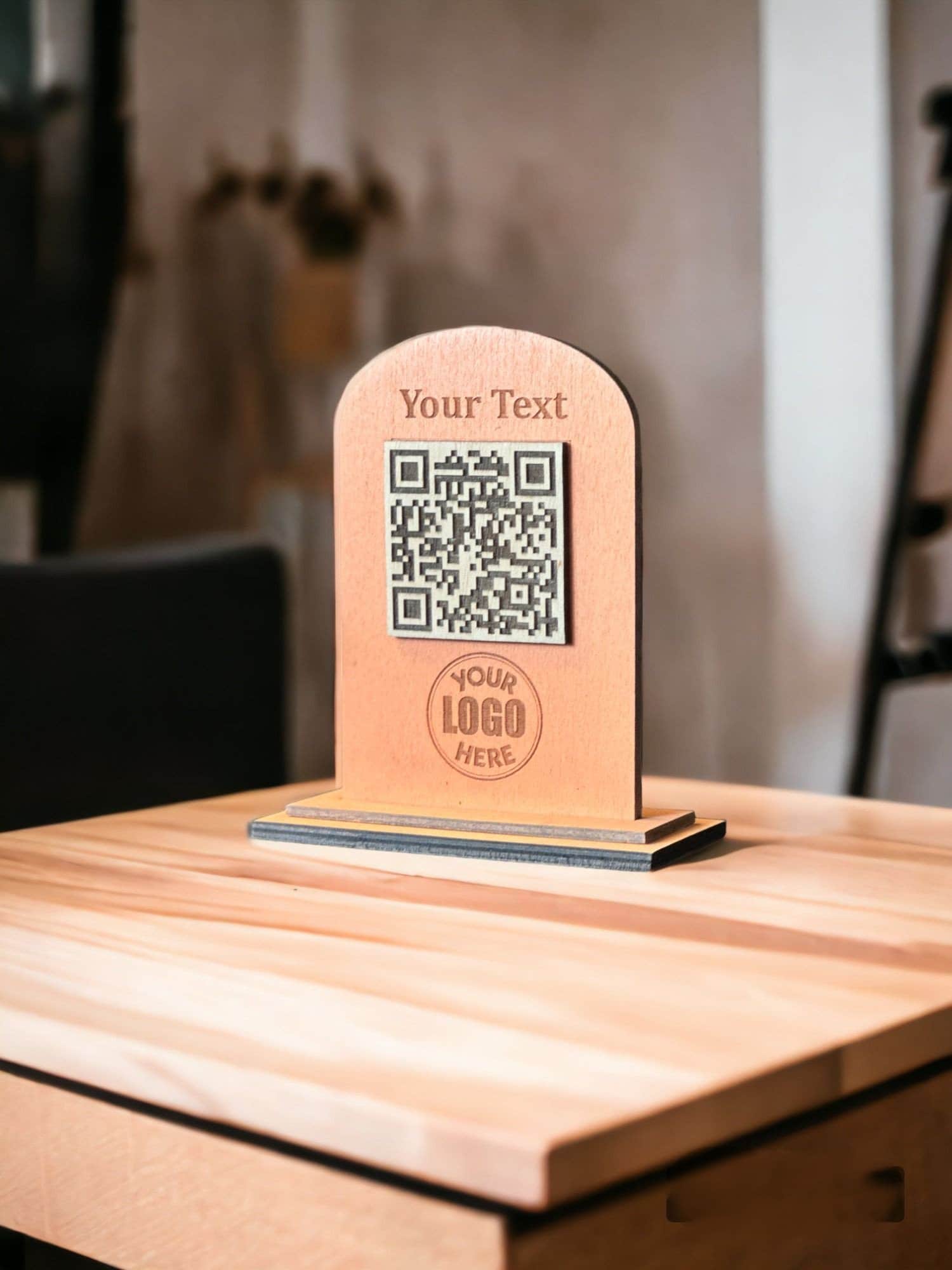 Custom QR Code Table Sign, QR Code Menu, QR Code Menu Sign, Wooden Qr ...