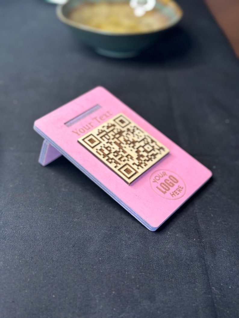 Custom QR Code Table Sign, QR Code Menu, QR Code Menu Sign, Wooden Qr ...
