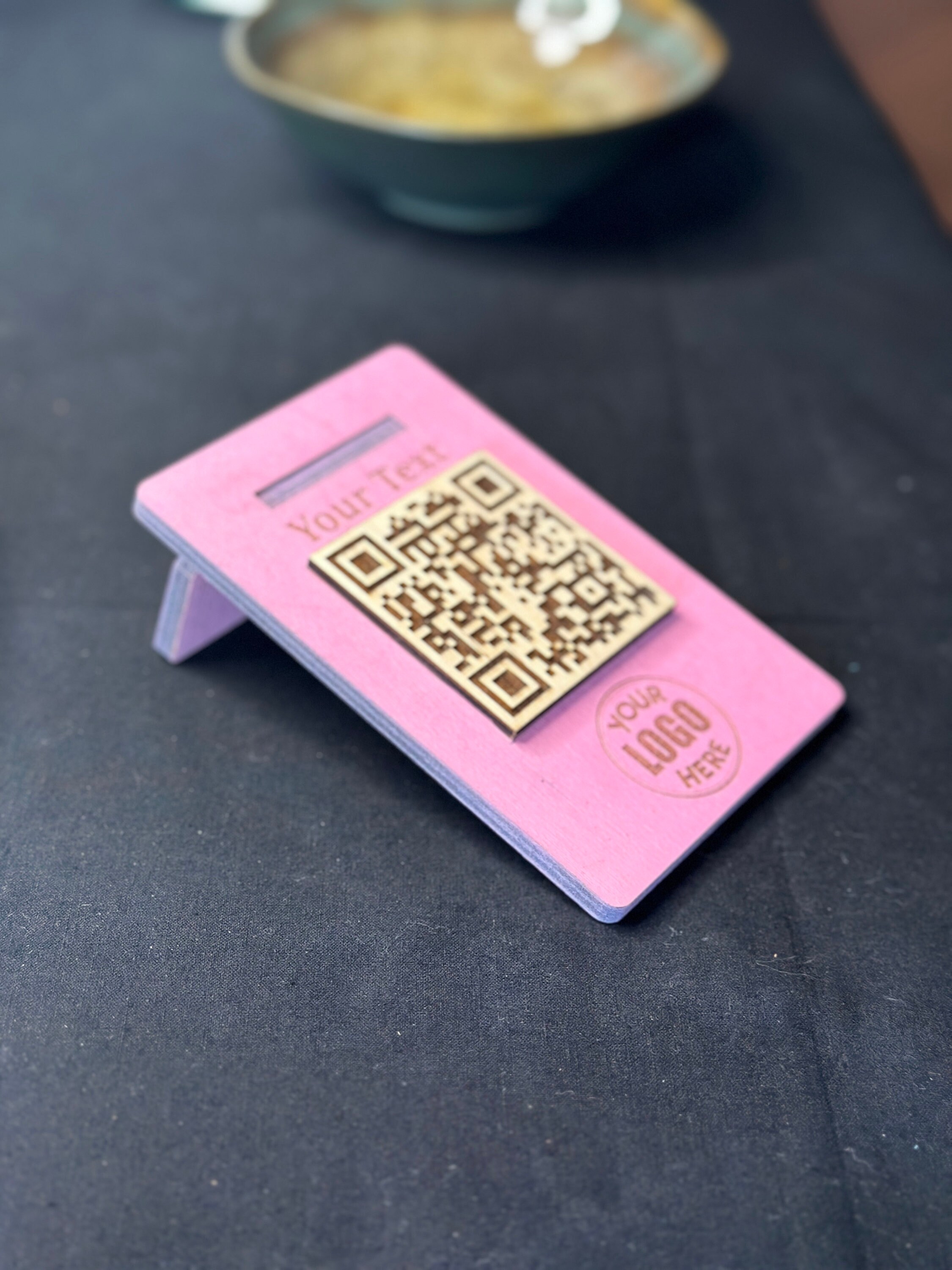 Custom QR Code Table Sign, QR Code Menu, QR Code Menu Sign, Wooden Qr ...