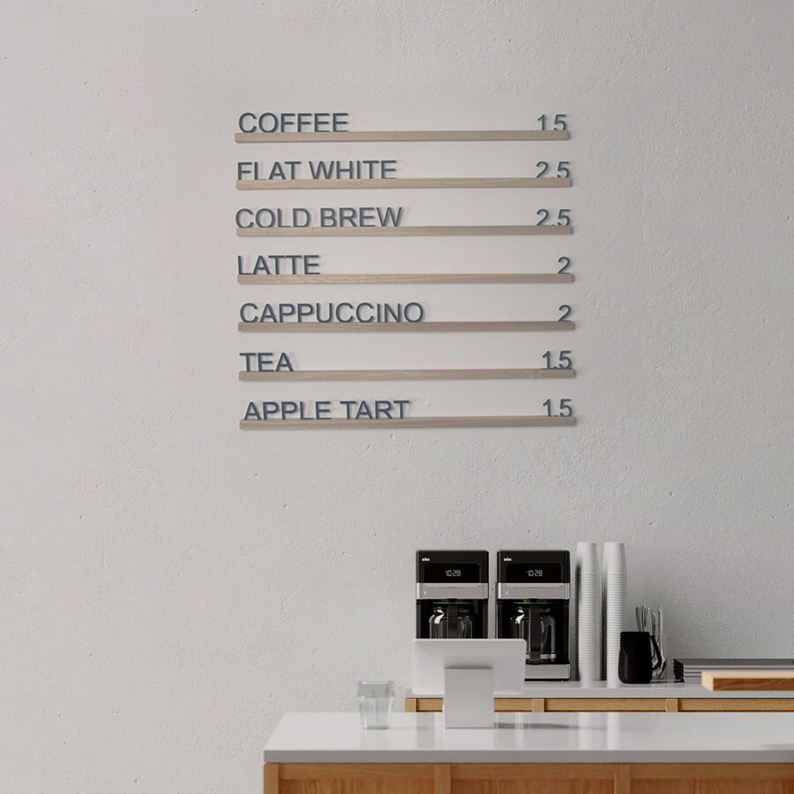 Wall Mounted Menu Rails, Cafe Wall Menu, Changeabe Letter Board ...