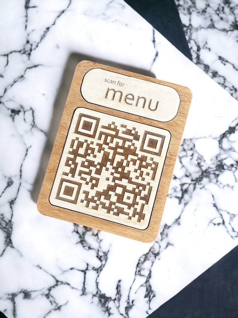 Custom QR Code Table Sign, QR Code Menu, QR Code Menu Sign, Wooden Qr Cod Sign - Etsy