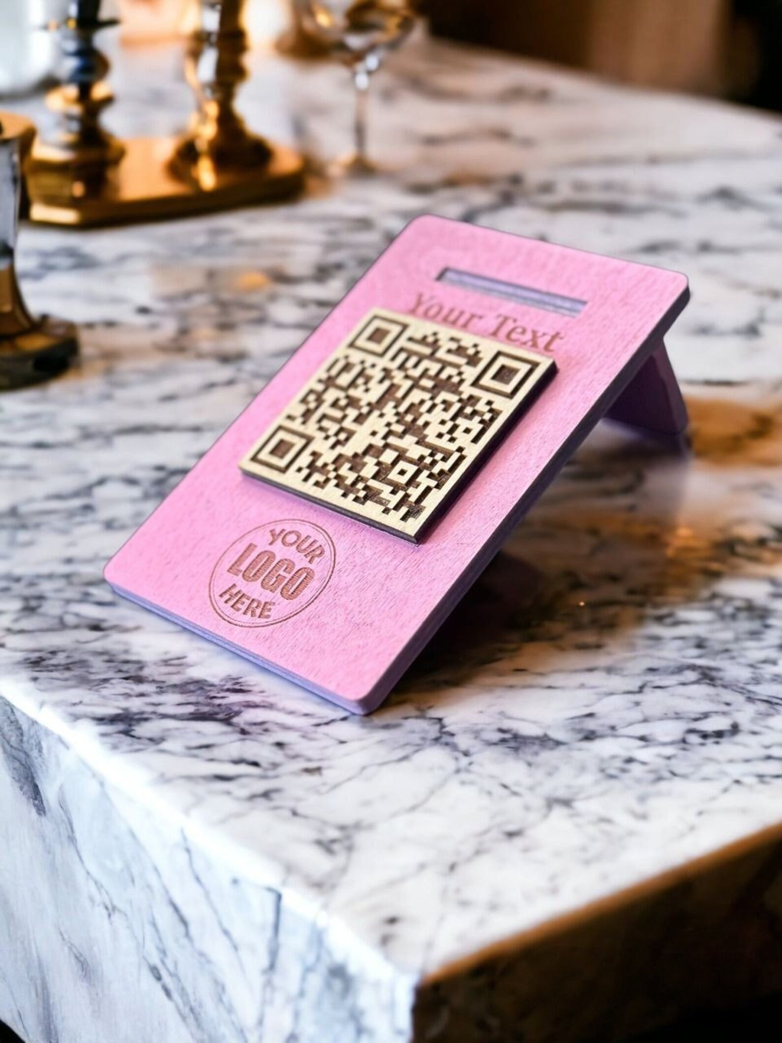 Custom QR Code Table Sign, QR Code Menu, QR Code Menu Sign, Wooden Qr ...