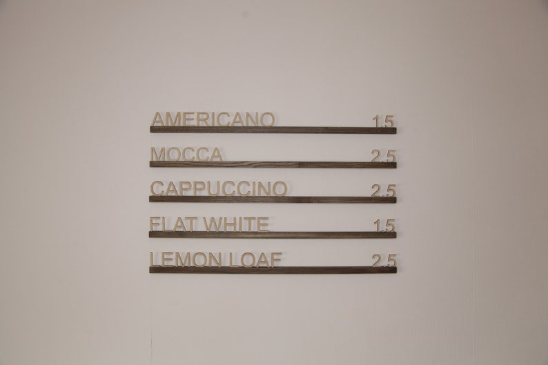 Wall Mounted Menu Rails, Cafe Wall Menu, Changeabe Letter Board ...