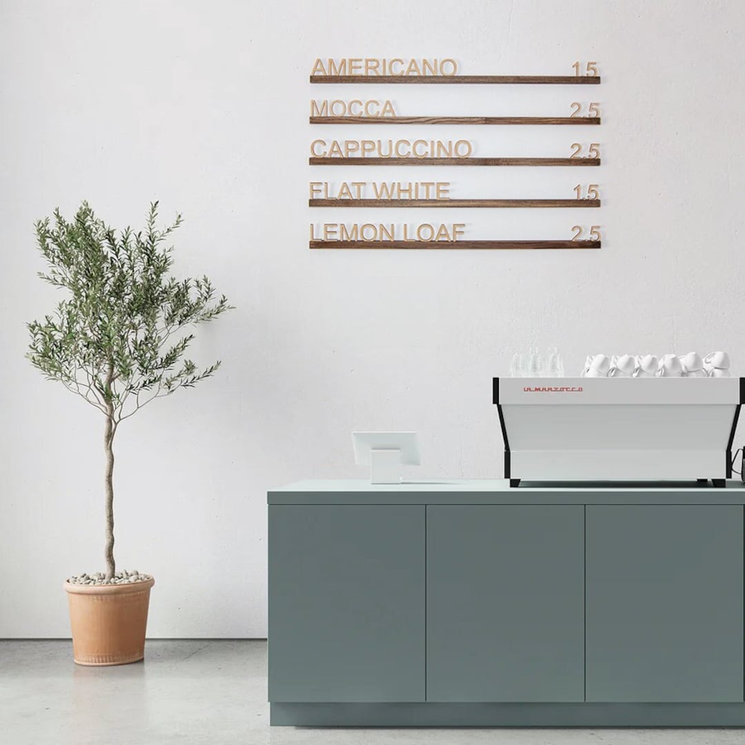 Wall Mounted Menu Rails, Cafe Wall Menu, Changeabe Letter Board ...