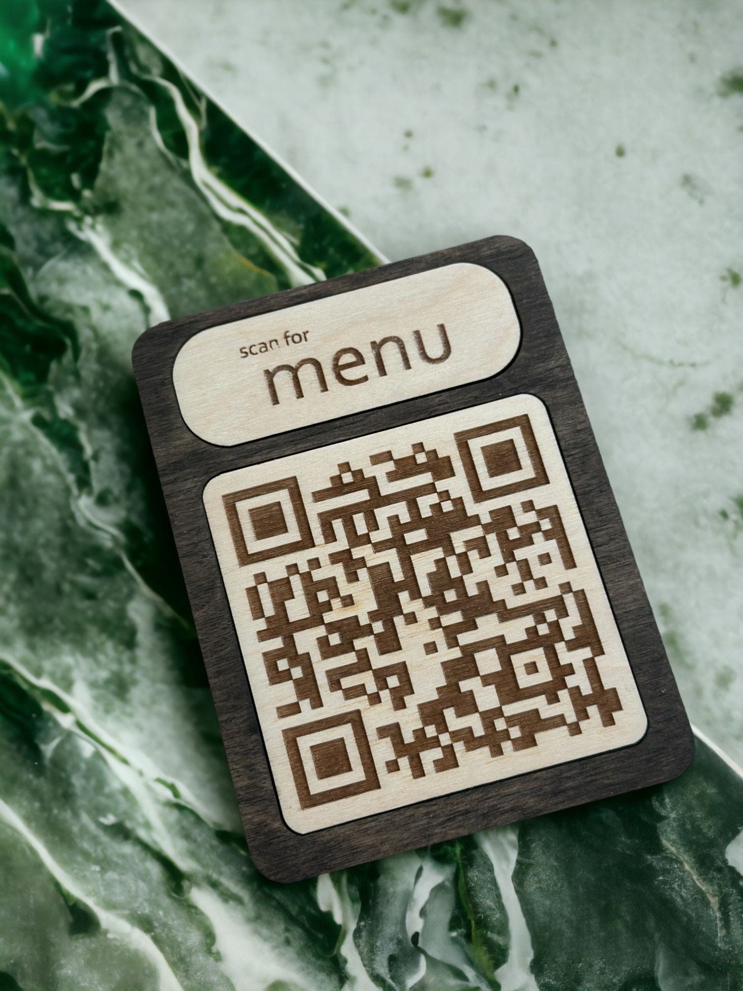 Custom QR Code Table Sign, QR Code Menu, QR Code Menu Sign, Wooden Qr ...