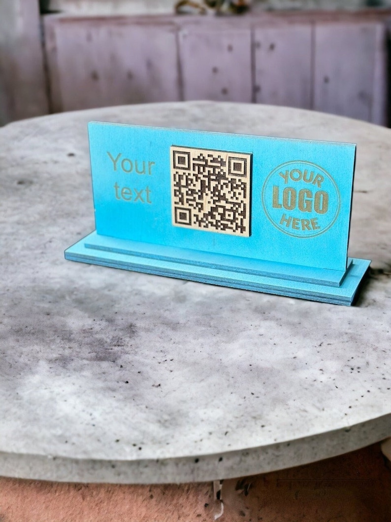 Custom QR Code Table Sign, QR Code Menu, QR Code Menu Sign, Wooden Qr ...