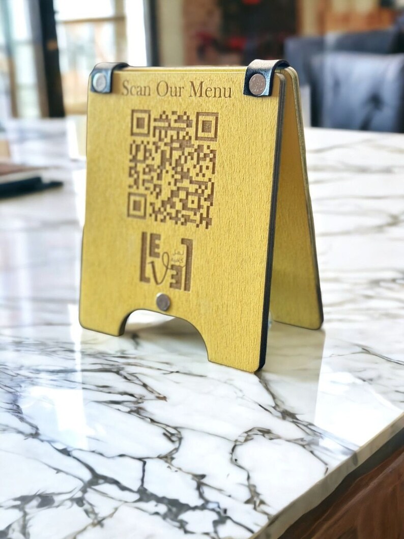 Custom QR Code Table Sign, QR Code Menu, QR Code Menu Sign, Wooden Qr ...