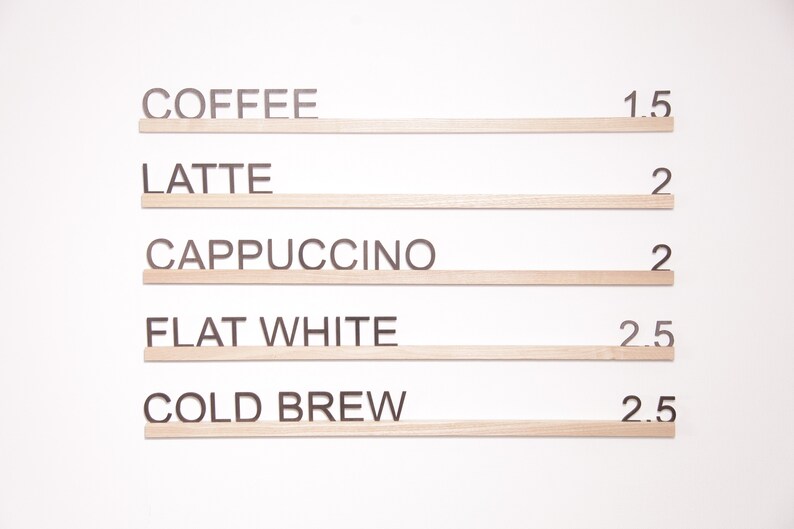 Wall Mounted Menu Rails, Cafe Wall Menu, Changeabe Letter Board ...