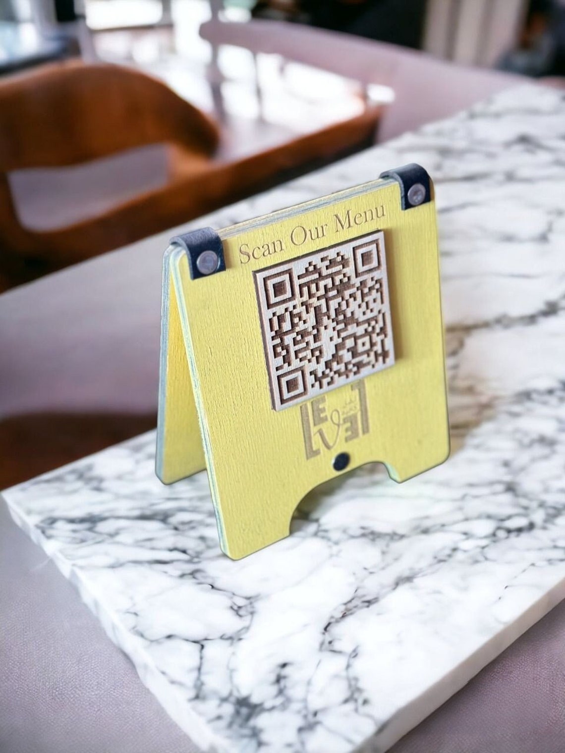 Custom QR Code Table Sign, QR Code Menu, QR Code Menu Sign, Wooden Qr ...