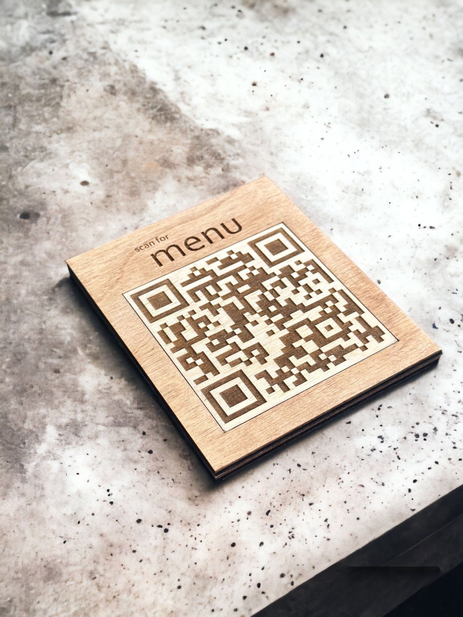 Custom QR Code Table Sign, QR Code Menu, QR Code Menu Sign, Wooden Qr ...