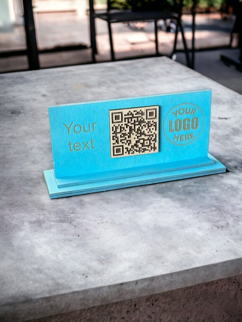 Custom QR Code Table Sign, QR Code Menu, QR Code Menu Sign, Wooden Qr ...