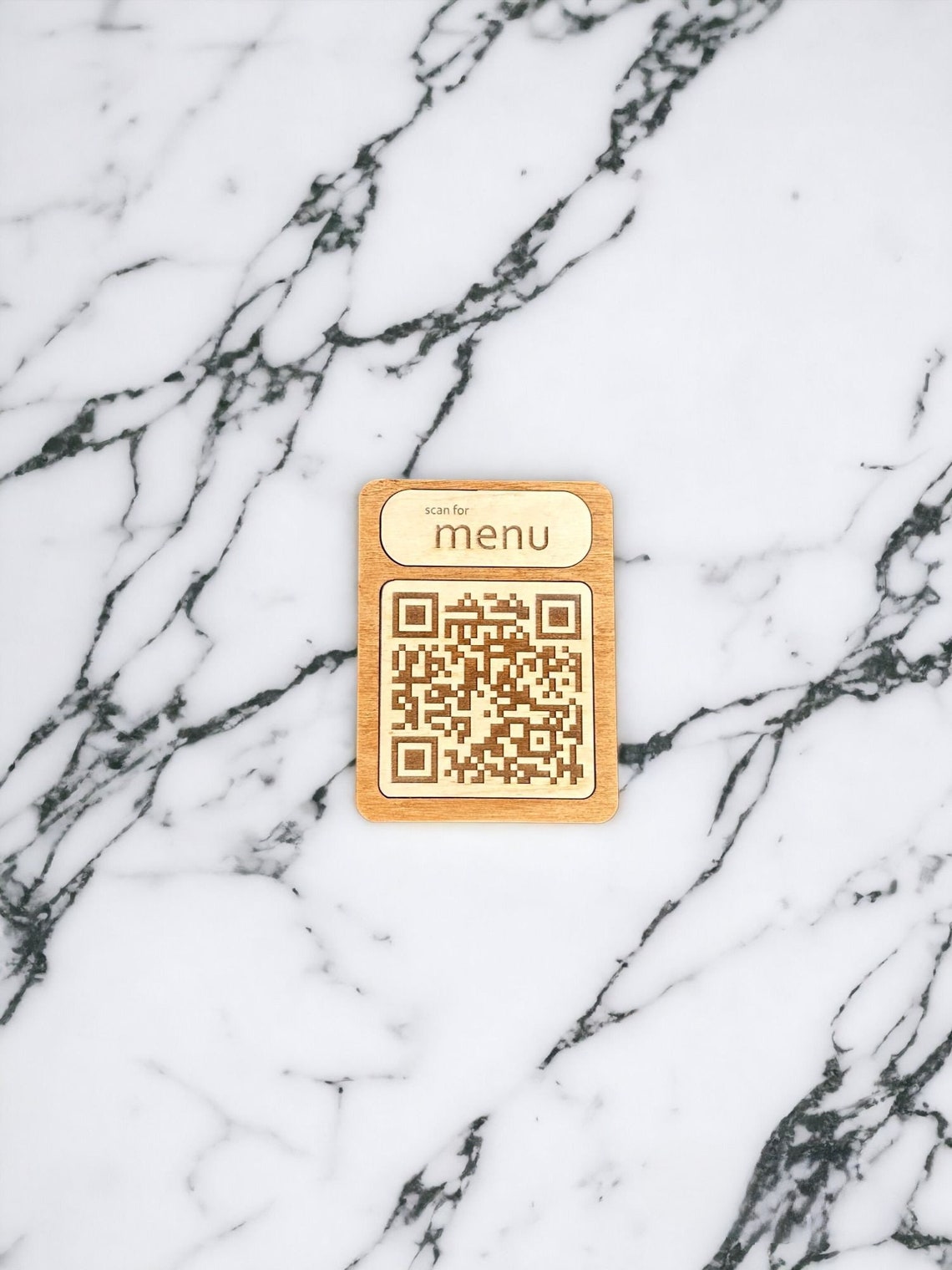 Custom QR Code Table Sign, QR Code Menu, QR Code Menu Sign, Wooden Qr ...