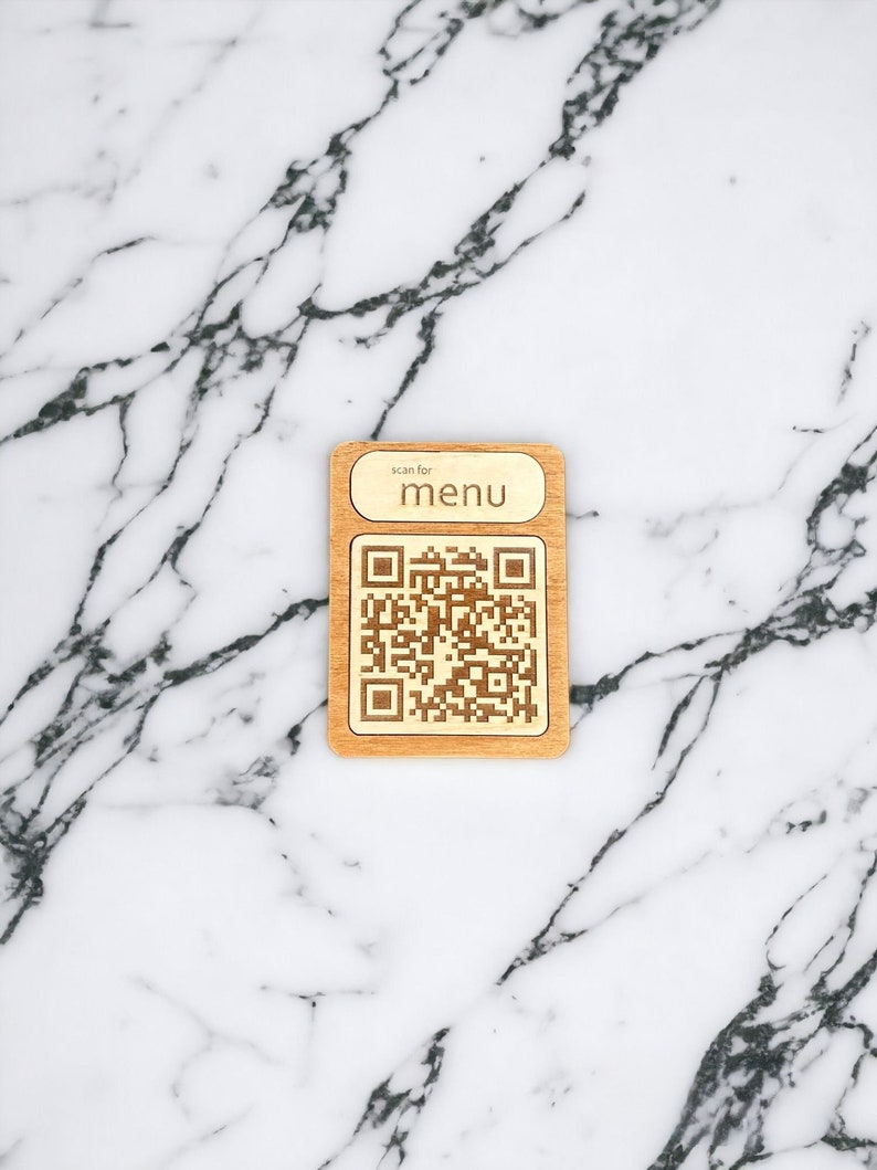 Custom QR Code Table Sign, QR Code Menu, QR Code Menu Sign, Wooden Qr ...