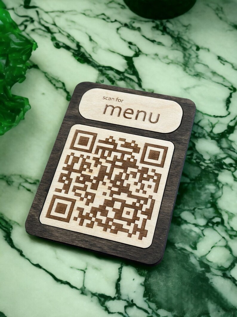 Custom QR Code Table Sign, QR Code Menu, QR Code Menu Sign, Wooden Qr Cod Sign - Etsy